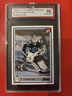 1990-91 7TH INNING SKETCH QMJHL #35 FELIX POTVIN ROOKIE KSA 10 MINT NEW ...