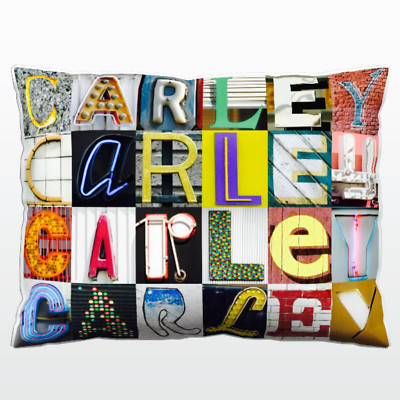 Personalized Pillow featuring the name CARLEY in photos of actual sign ...