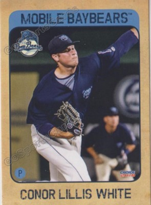 2018 Mobile Baybears Conor Lillis White RC Rookie Los Angeles Angels ...