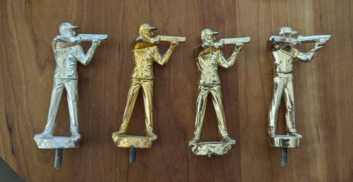 4 Trophy Topper - Shooting - Gold And Silver - Metal - Vintage - BROKEN ...