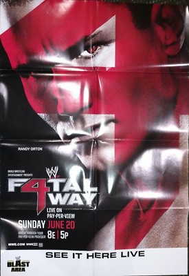 WWE Fatal 4 Way 2010 PPV Promotional Poster, Randy Orton, Excellent ...