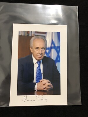Shimon Peres President/Prime Minister of Israel Signed Autographed ...