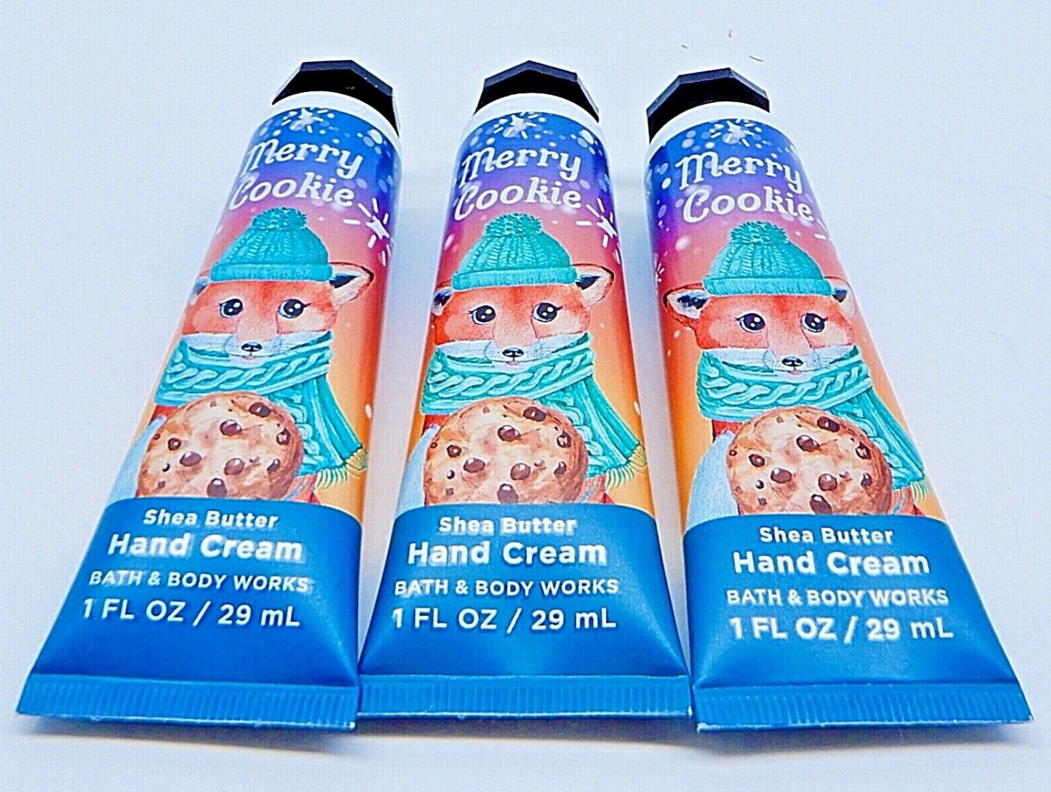 3 BATH & BODY WORKS MERRY COOKIE SHEA BUTTER MOISTURE HAND CREAM 1oz ...
