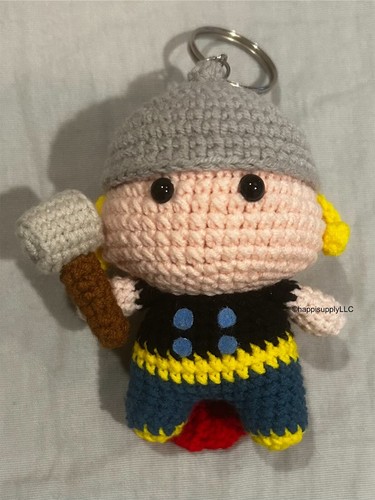 Crochet Handmade Amigurumi Marvel Keychain: Thor 4 inches tall | eBay