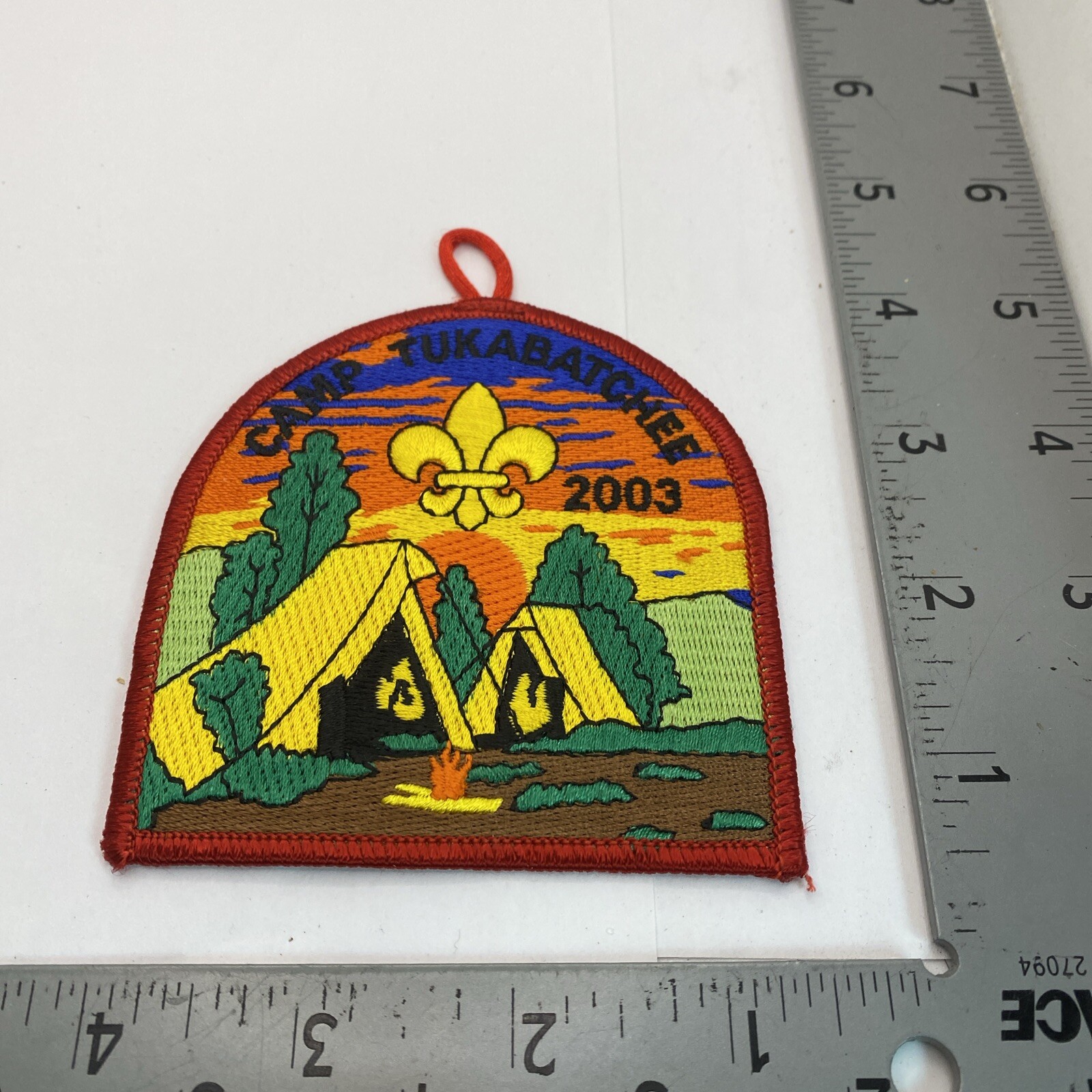 2003 Camp Patch Tukabatchee Area Council Red Border Boy Scouts BSA 69A ...