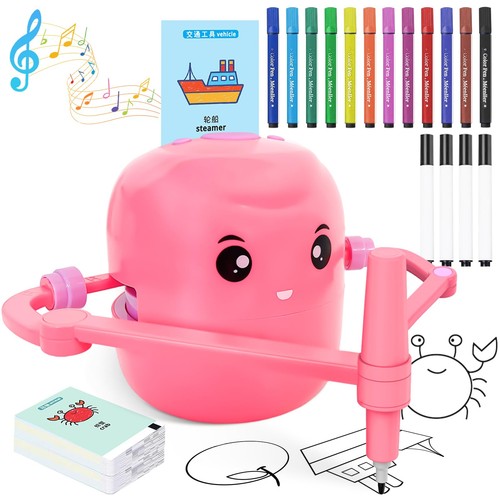 Drawing Robot for Kids with 150 Learning Cards and 17 Colorful Pens ...
