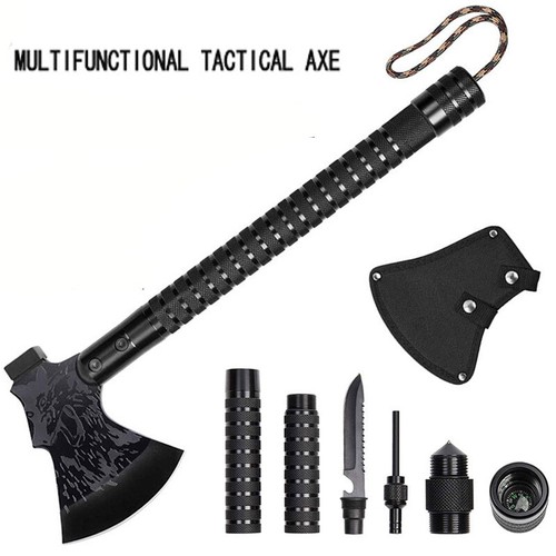 Survival Camping Axe, Folding Tactical Axe Hatchet with Hammer, Nylon ...