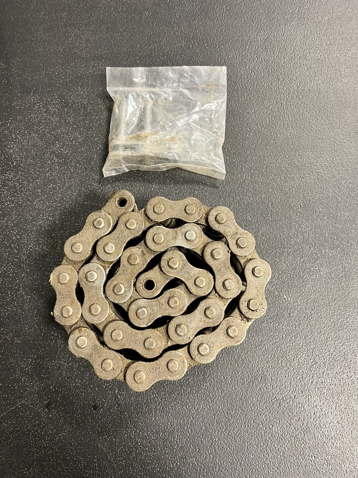 16B-2 Double Roller Chain, 35 Links + Master Link, NOS Mfr. Unknown ...