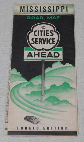 1936 Cities Service gas station map of Mississippi | eBay
