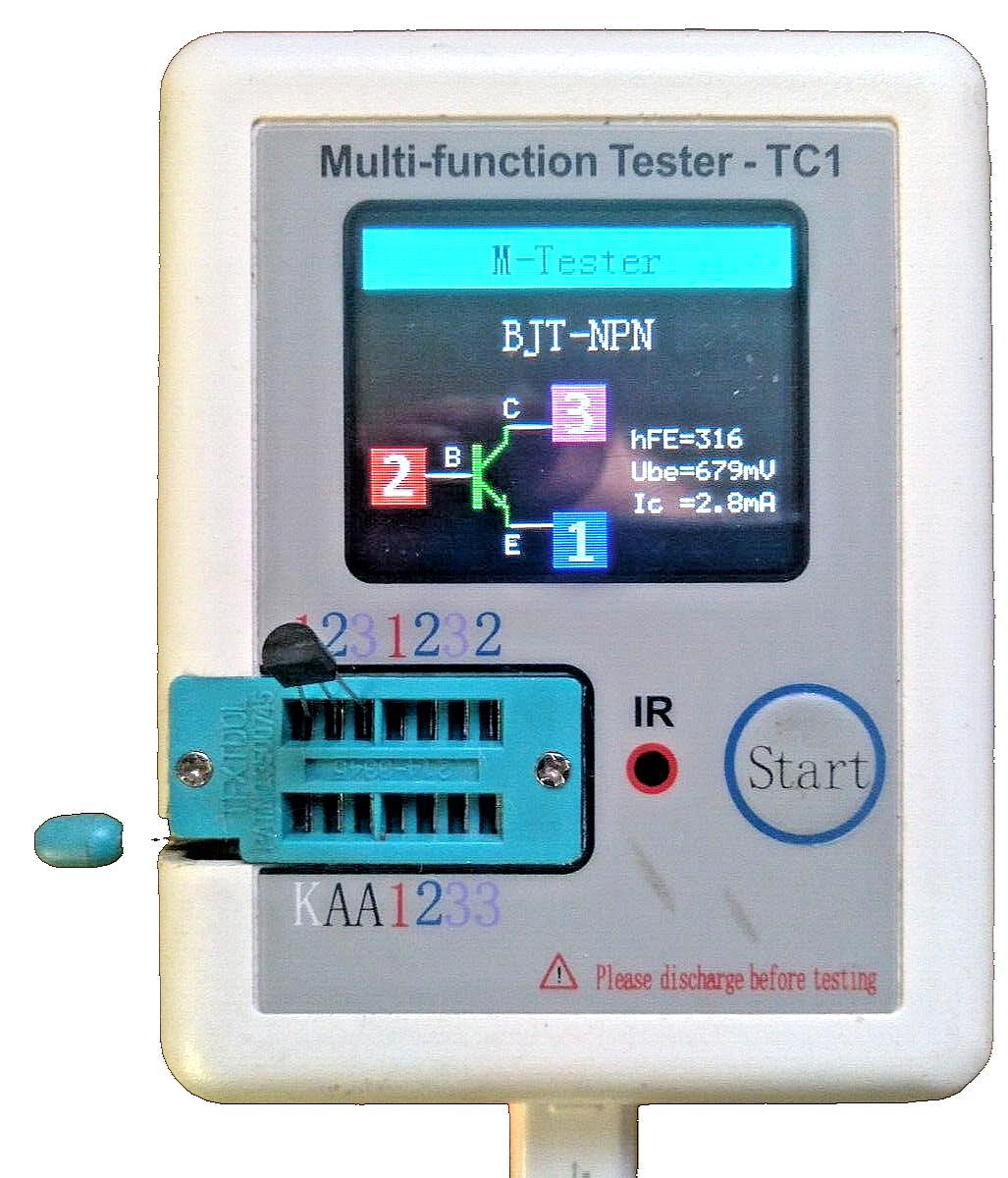 LCR-TC1 Transistor Tester TFT Diode Capacitance Meter for LCR ESR NPN ...