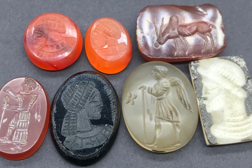 Rare ancient Roman agate king intaglio cabochon lot | eBay