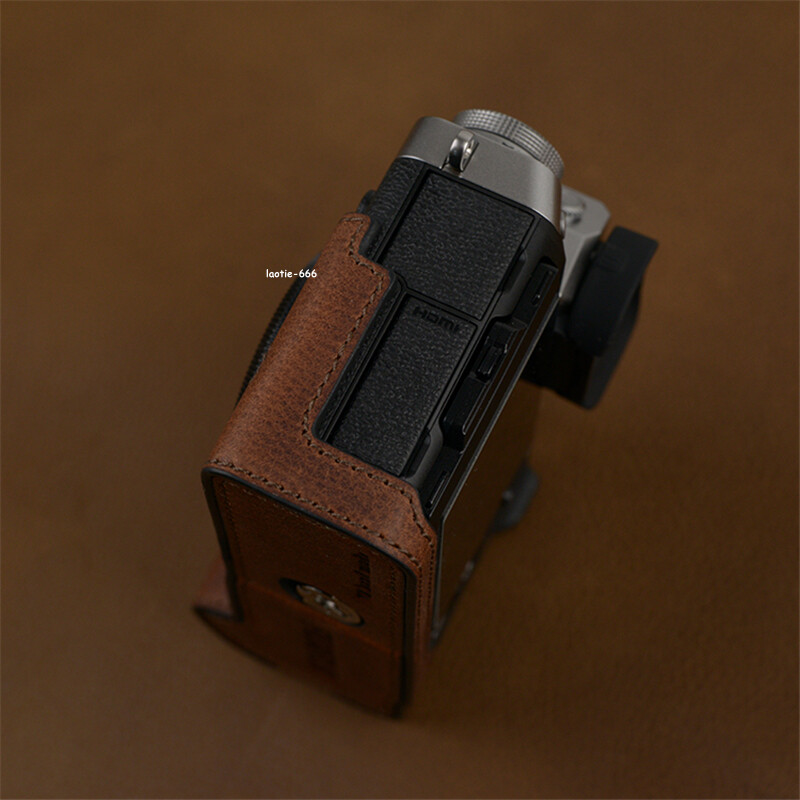 Fujifilm XT5 Half Case Genuine Leather Handmade Camera Black Brown X-T5 ...