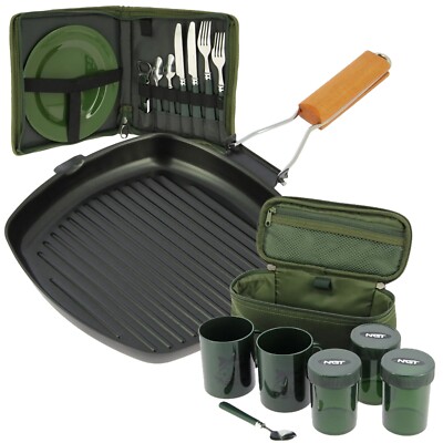 Carp fishing Cooking Set Brew Kit Mugs & Pots Folding Handle Pan ...