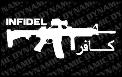 Infidel AR-15 USA Army Marines patriotic vinyl American decal sticker ...