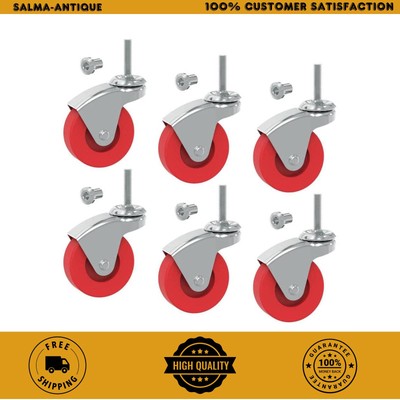 6 Pcs Swivel Caster Wheel Creeper Cart Stool Post Mount Replacement ...