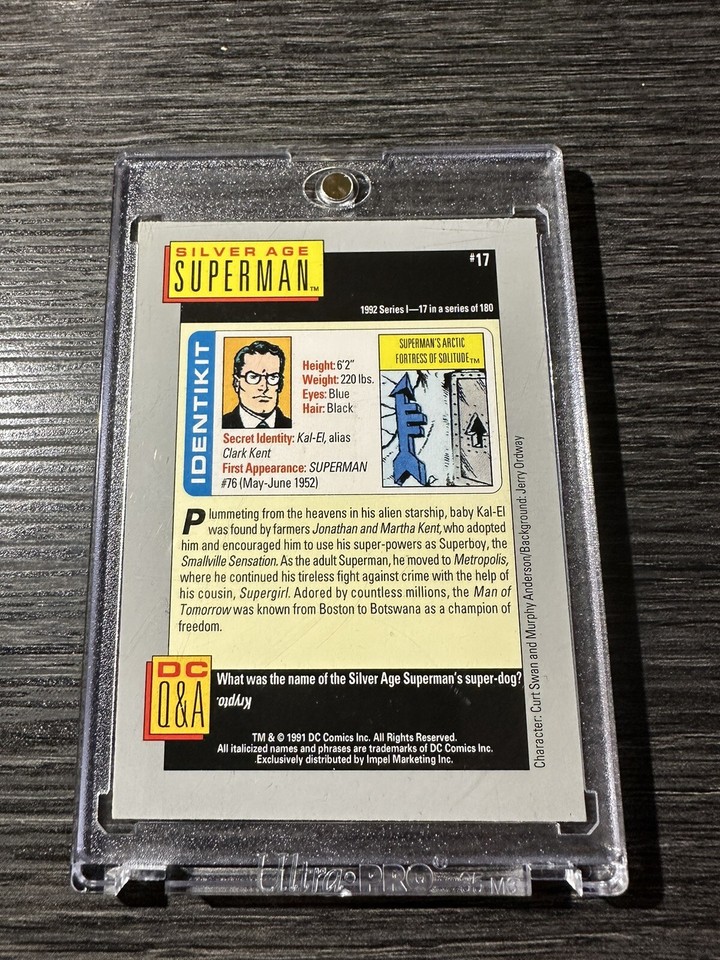 1992 DC Comic Cards Rare Low Pop Holy Grail Superman #17 | eBay