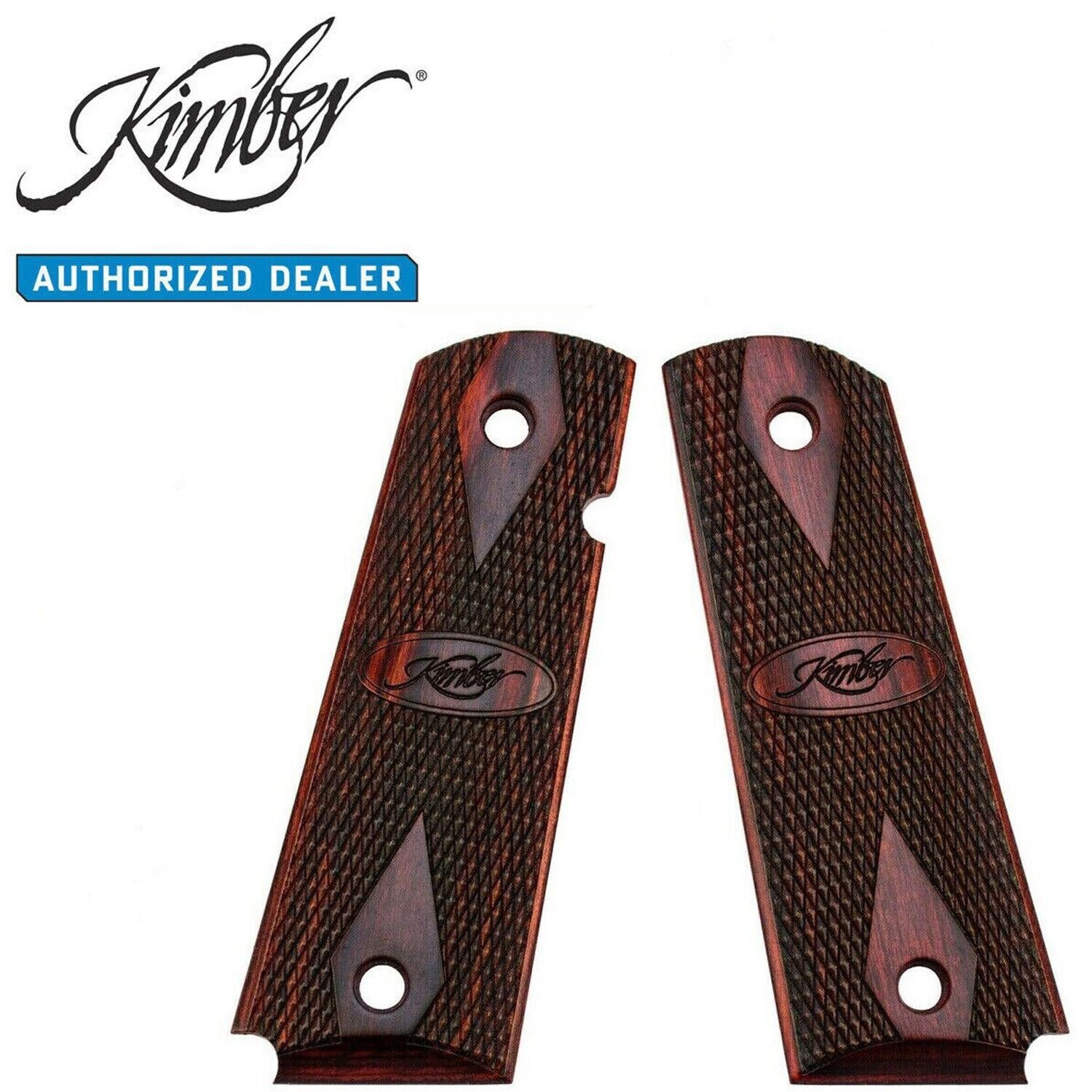 Kimber 1911 Full Size Rosewood Double Diamond Logo Grips 1100475A | eBay