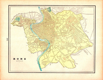 ROME, ITALY Antique City map 1900 | eBay