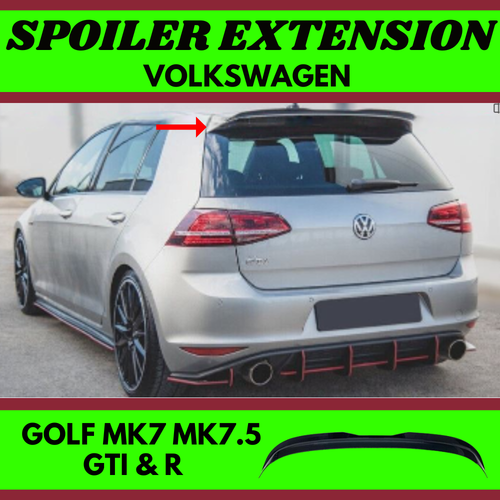 Rear Spoiler Extension For Volkswagen Golf MK7 MK7.5 GTI & R Gloss ...