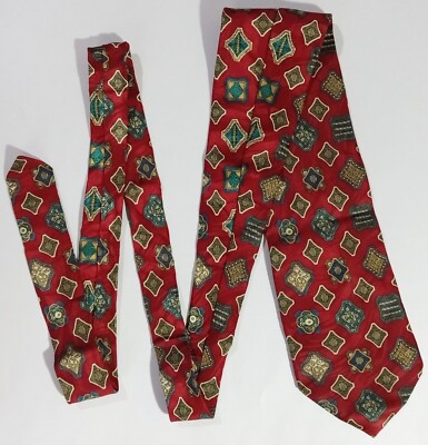 58" Classy Handok Trading Co. Silk Maroon Gold Blue Necktie Neck Tie | eBay