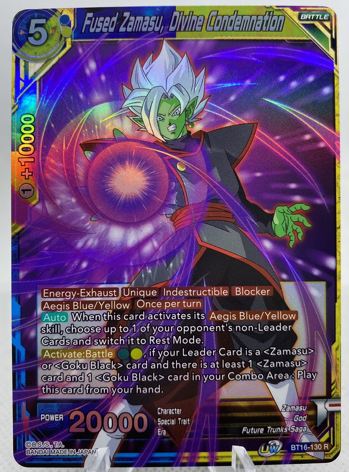 Fused Zamasu Divine Condemnation BT16-130 R Foil Realm Of The Gods DBS ...
