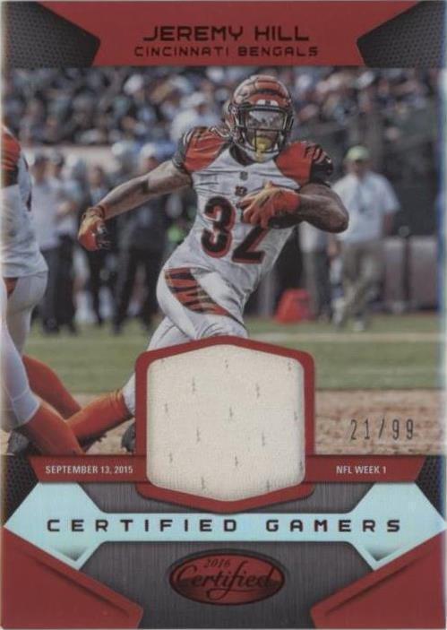 2016 Panini Certified - Certified Gamers Jeremy Hill #4 Mirror Red /99 ...