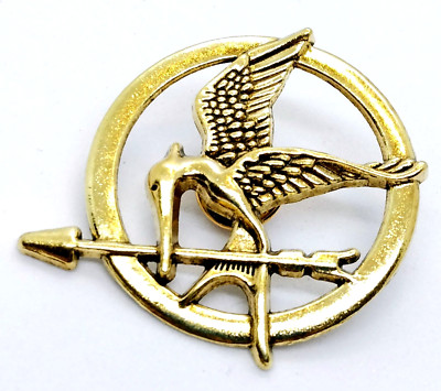 MOCKINGJAY PIN (Gold) Hunger Games Lapel Brooch Mocking Jay Badge | eBay