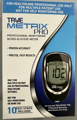 True Metrix PRO Blood Glucose Monitoring Meter 1 Kit include 10 Test ...
