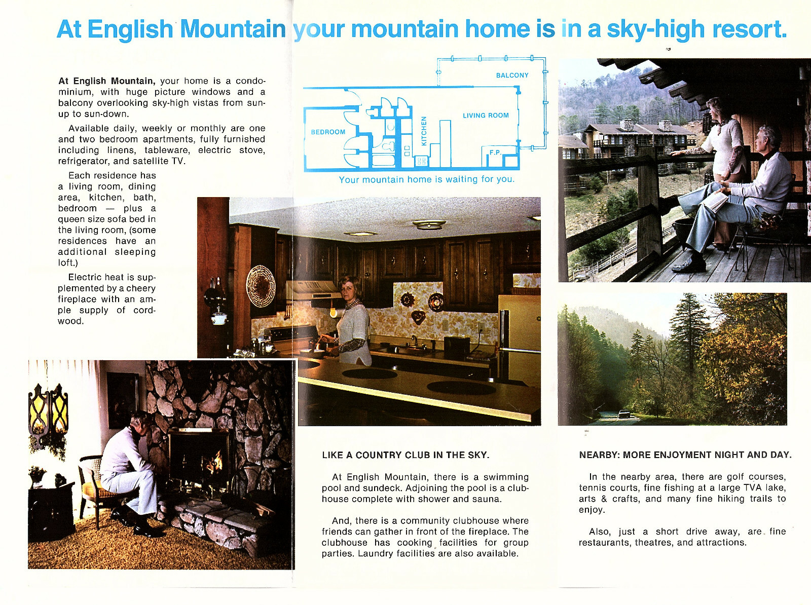 English Mountain Condominium Resort Great Smokies Brochure Color Photos ...