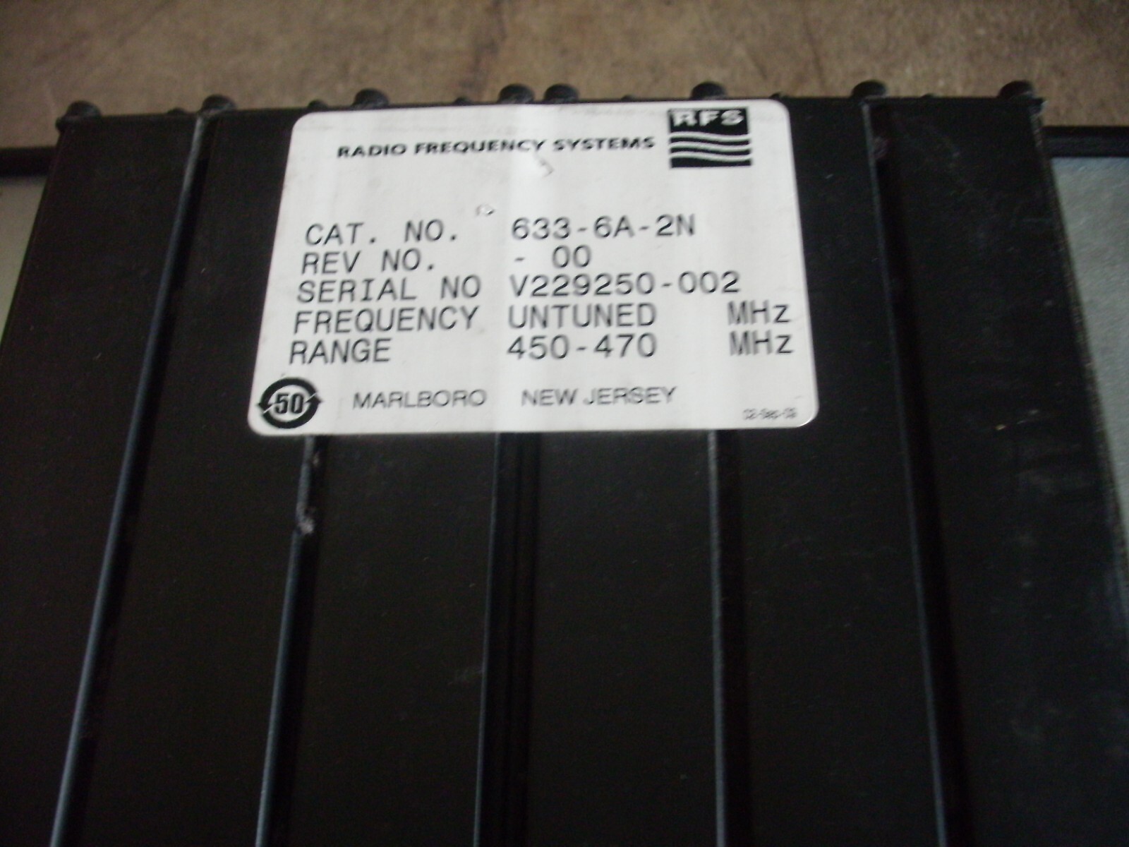 MOTOROLA MOTOTRBO XPR 8300 AAM27TRR9JA7AN REPEATER WITH RFS 633-6A-2N ...