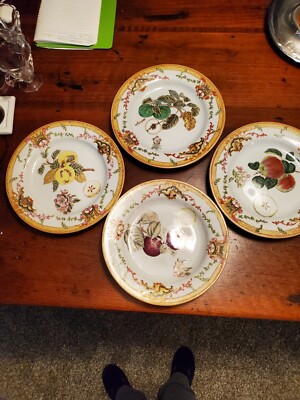 Set of 4 Hand Painted MARK ROBERTS Decorative Fruit 10" Hanging Ceramic ...