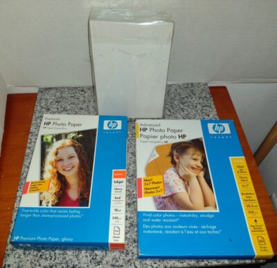 HP 5x7 Photo Paper -60 Glossy Sheets & HP 4x6 Photo Paper -300 Glossy ...