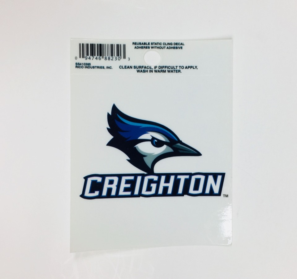Creighton Bluejays Wordmark Static Cling Sticker 3"x4" Window or Car ...