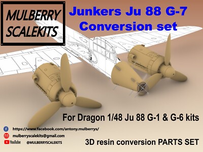 1/48 MULBERRY SCALE KITS JUNKERS JU 88 G-7 Mit Jumo 213E 3D resin CONVERSION SET | eBay
