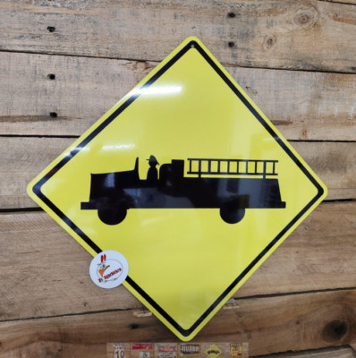 FIRE TRUCK SIGN, fireman, firefighter, caution sign replica, fire house ...