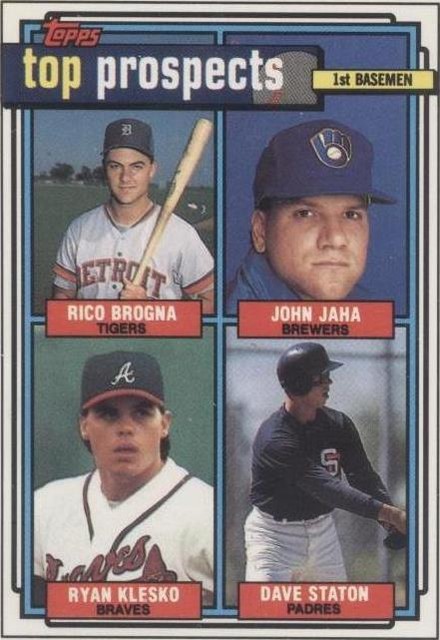 1992 Topps - Top Prospects #126 Dave Staton, Rico Brogna, John Jaha ...