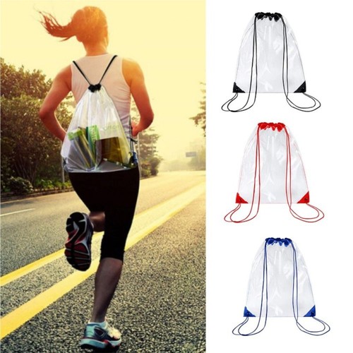 Lightweight Drawstring Backpack Transparent Beach Backpack New Gym Bag ...