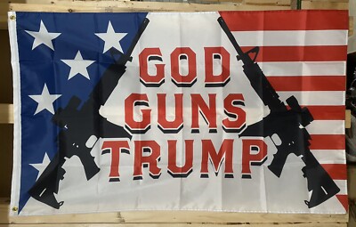 God Guns & Donald Trump Flag FREE SHIP Save America Republican USA Sign ...