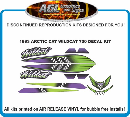 1993 Arctic Cat 700 Wildcat Reproduction Decal Kit With tunnel Decals ...