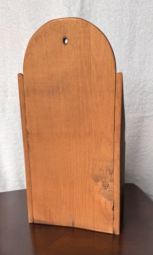 VTG Hanging Wood Wall Box Pocket Shelf Mail Primitive Antique Cottage ...