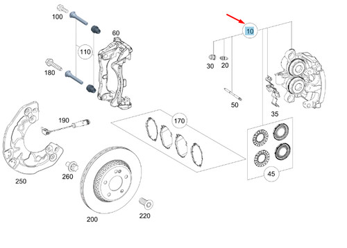MERCEDES-BENZ GLE W167 FRONT RIGHT BRAKE CALIPER A1674219000 ORIGINAL ...