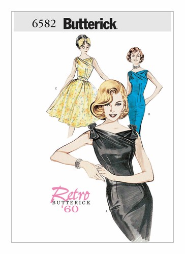Butterick Pattern B6582 Retro '60 Misses Semi Fitted Dress Belt 18,20 ...