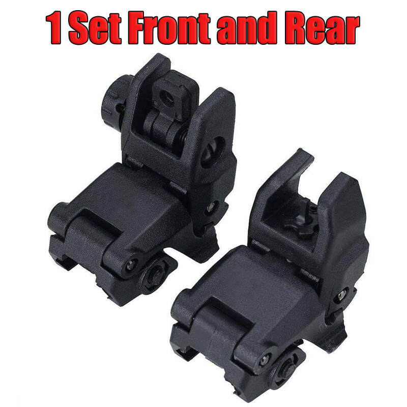 Tactical Low Profile Flip Up Backup Folding Sights Front Rear Set ...