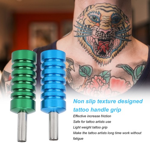 2pcs Aluminum Alloy Tattoo Machine Grip Prevent Slip Tattoo Handle ...