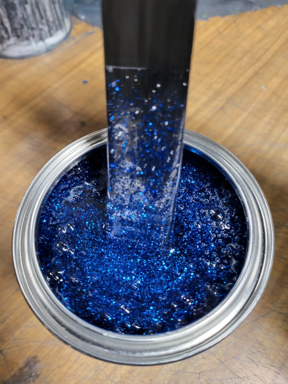 500ml 2K True Sea Blue Metal Flake 2 Pack Acrylic Clear Lacquer Car ...