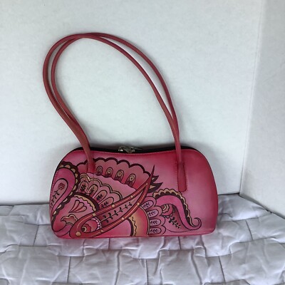 Anushka Hand Painted Genuine Leather Flower Handbag Purse Small Made In ...