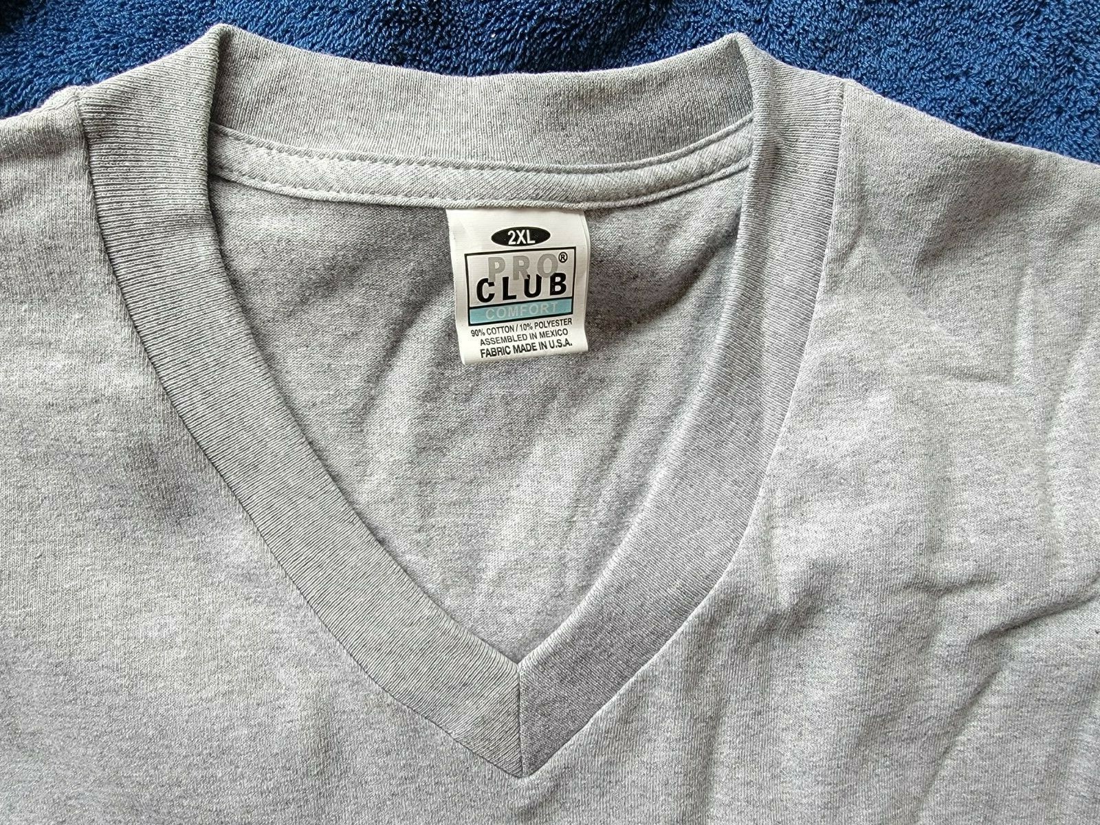 1 NEW Pro Club COMFORT V Neck T Shirt Heather Gray 2XL -D- | eBay