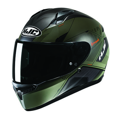HJC C10 Inka Full Face Helmet Black/Green XL | eBay