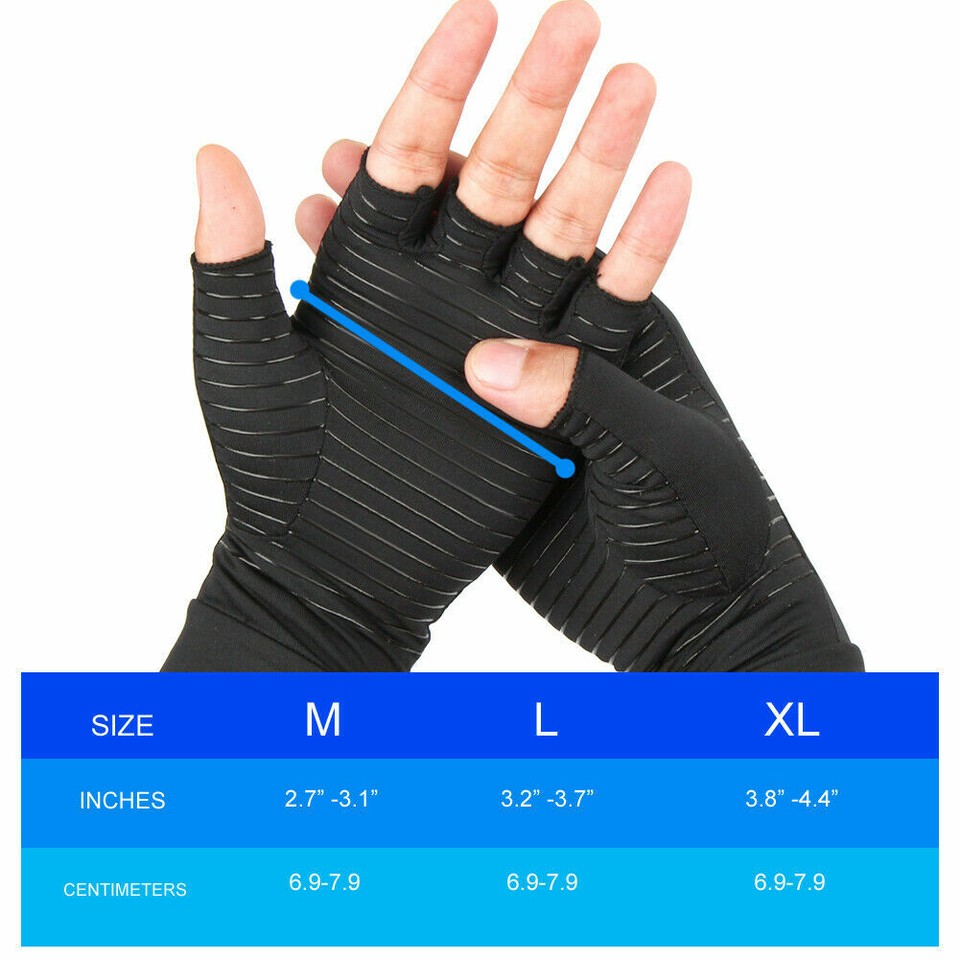 Copper Arthritis Compression Gloves for Women Men Fingerless Pains ...