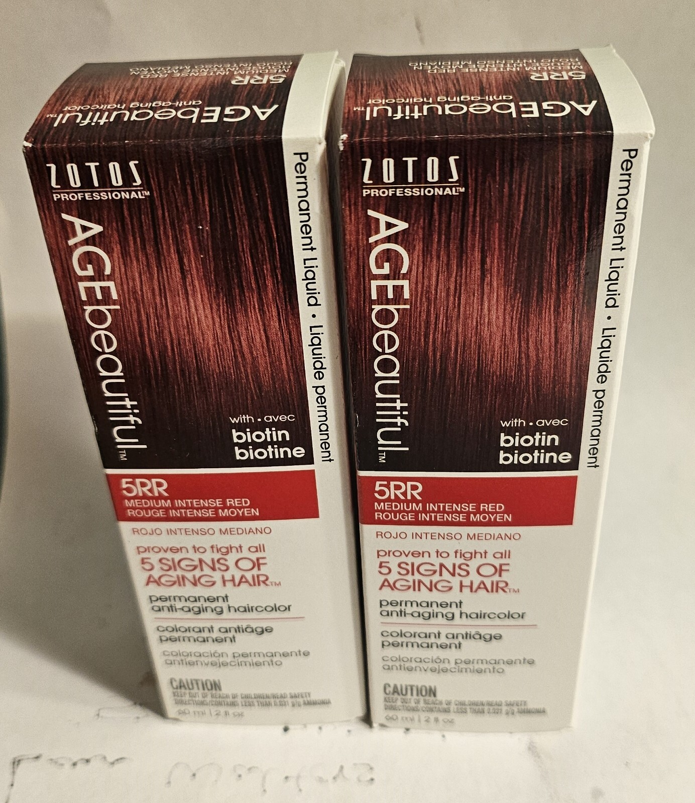 2 Zotos AGEBeautiful Permanent Anti Age Hair Color 5RR Medium Intense ...